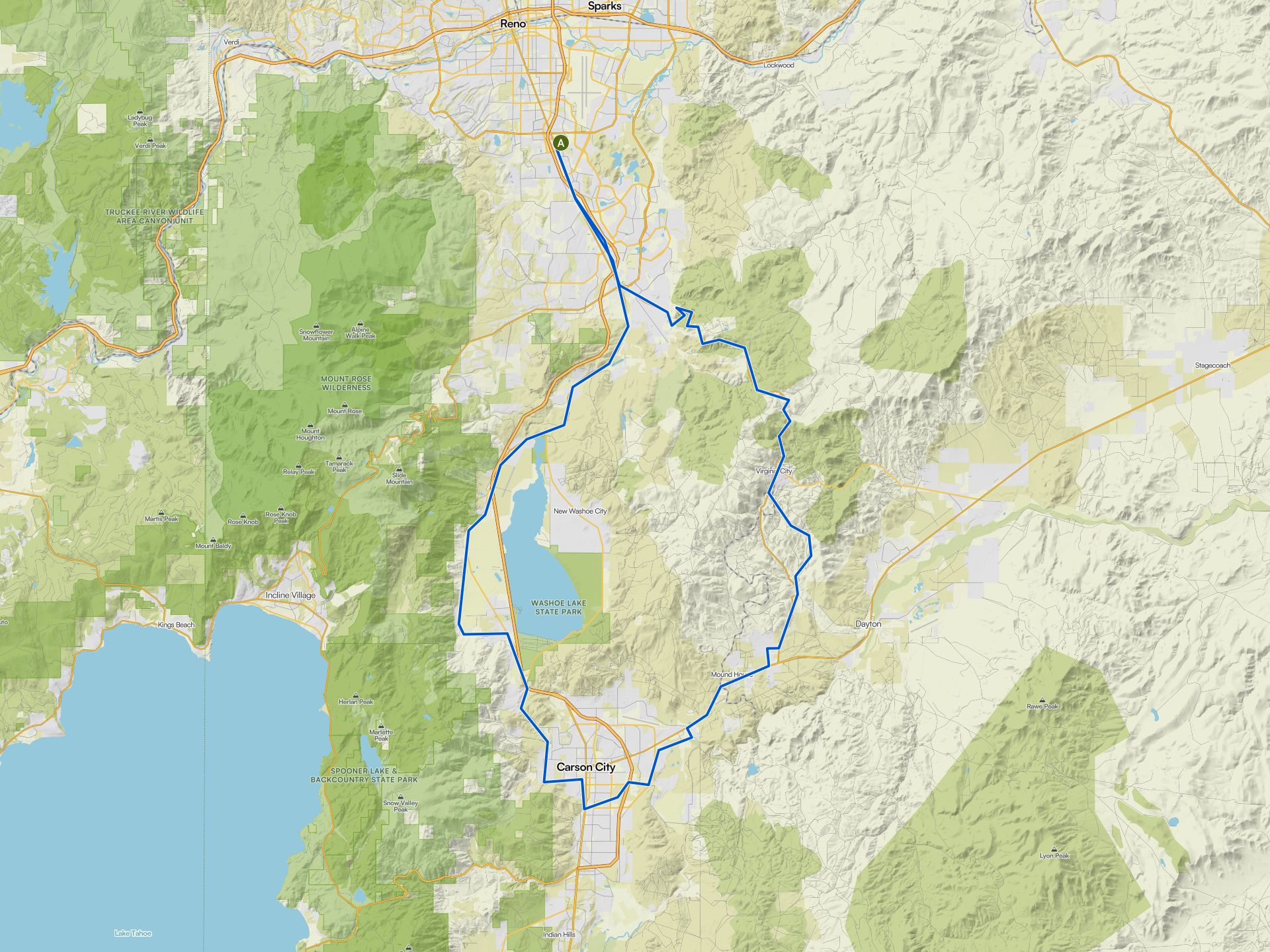 The best road cycling routes around Reno | Komoot
